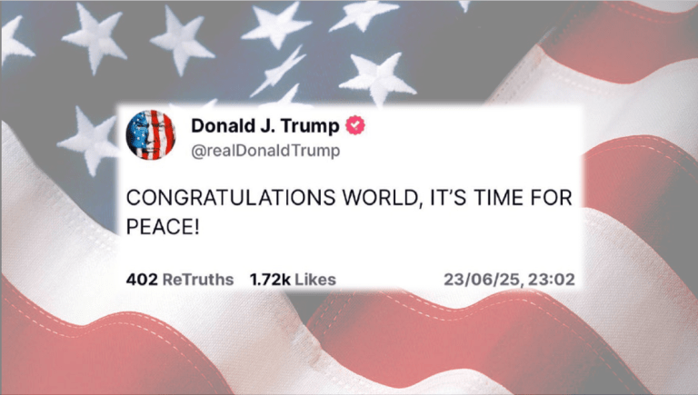 President Trump: “CONGRATULATIONS WORLD, IT’S TIME FOR PEACE ...